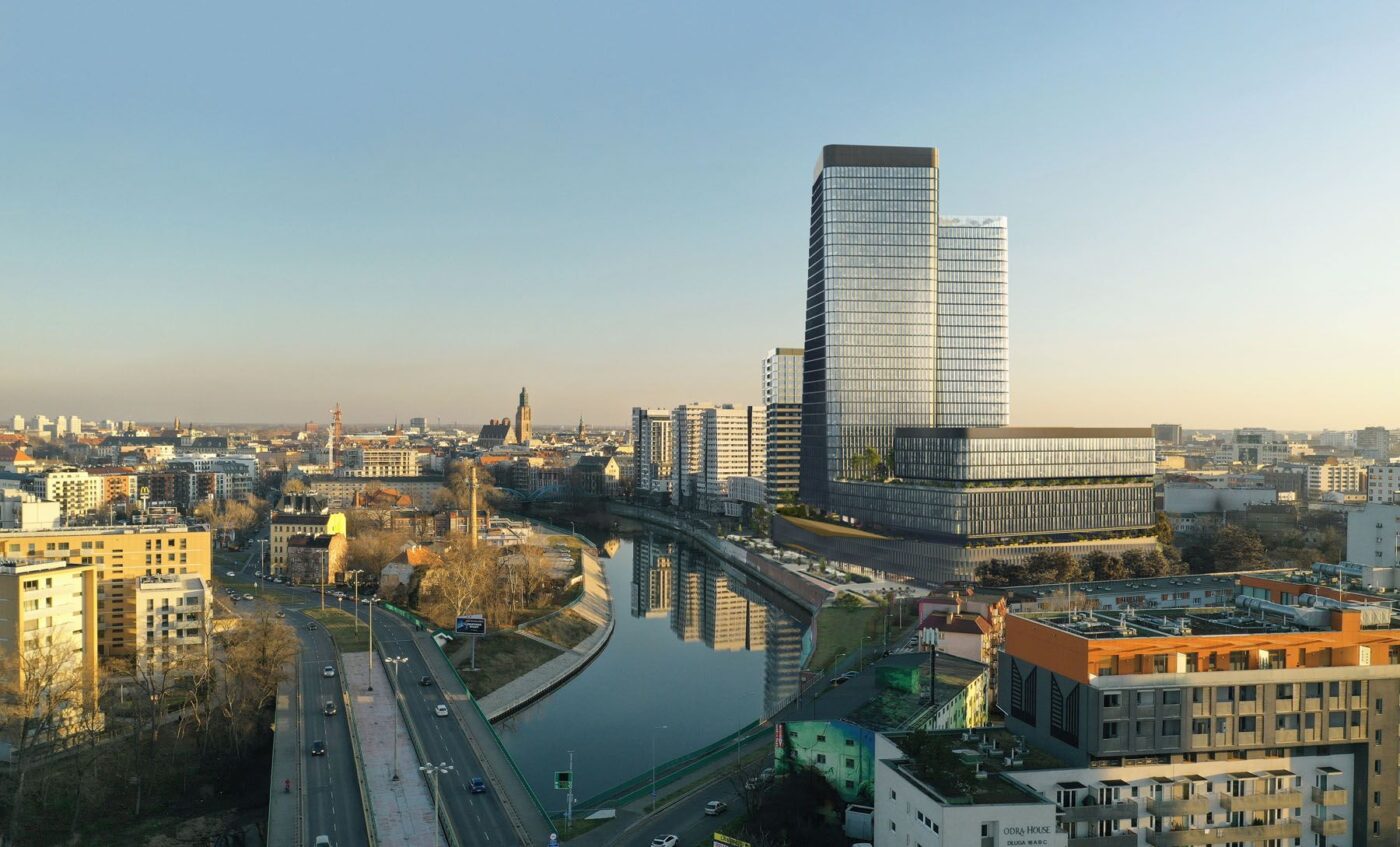 Nowy wieżowiec we Wrocławiu - 140 metrowy budynek stanie nad Odrą ...