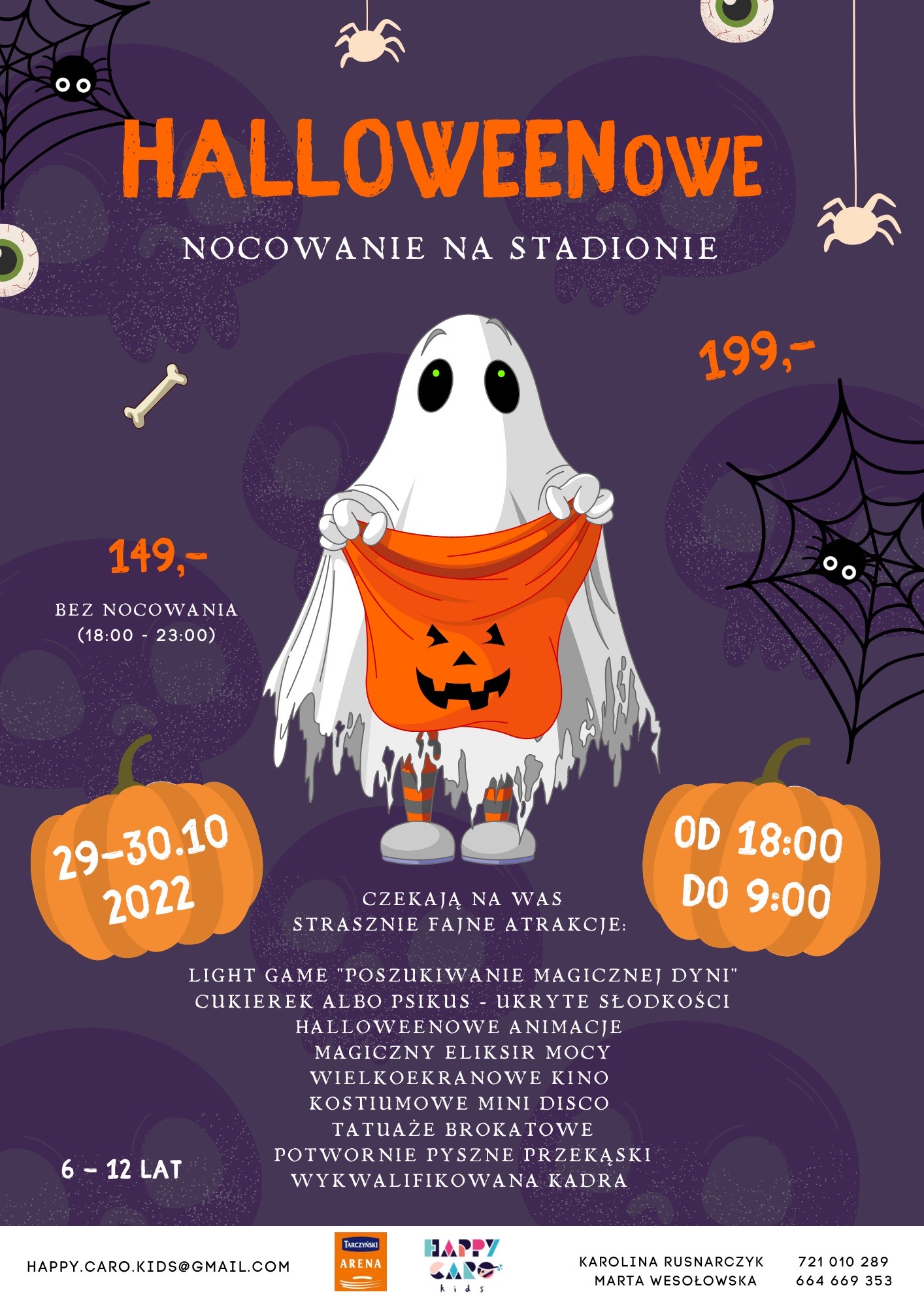 Wrocław: Halloweenowe nocowanie dzieci na stadionie Tarczyński Arena i ...